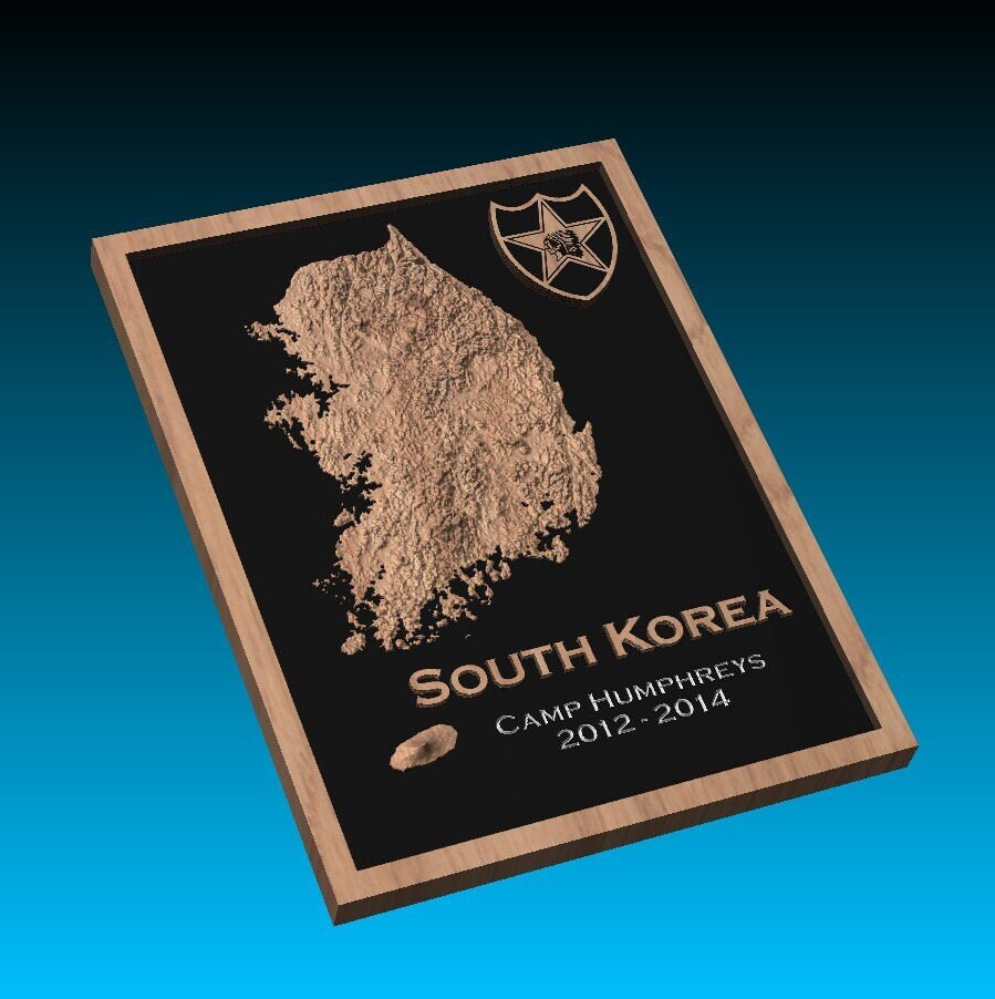 3D STL Model of South Korea for 3D Printing, CNC Woodworking - Etsy
