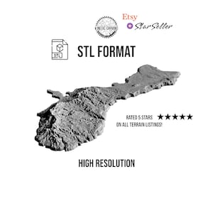 Guam USA 3D Terrain Model STL File for Printing Relief Maps and ...