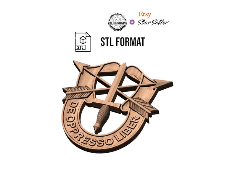 Special Forces Crest STL | 3D CNC Carving File, Wood Relief Art, 3D ...