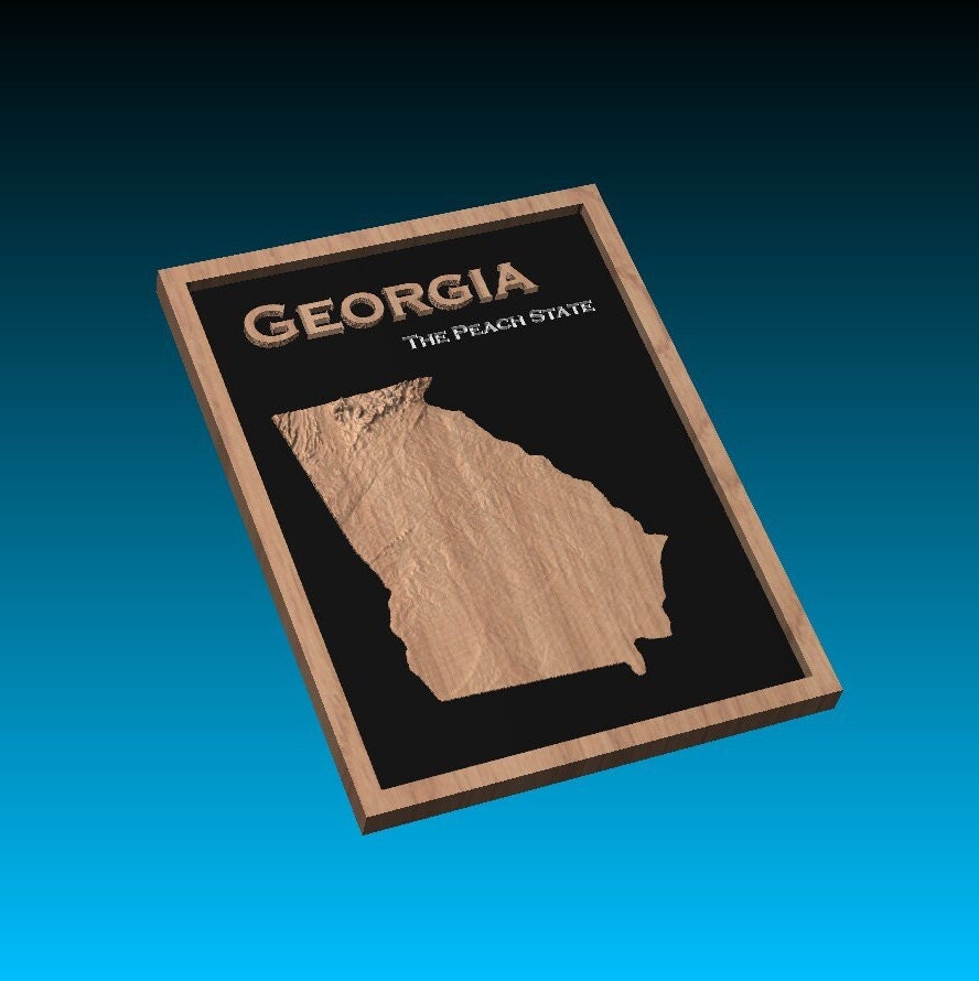 3D STL Model of Georgia, USA for 3D Printing, CNC Woodworking - Etsy