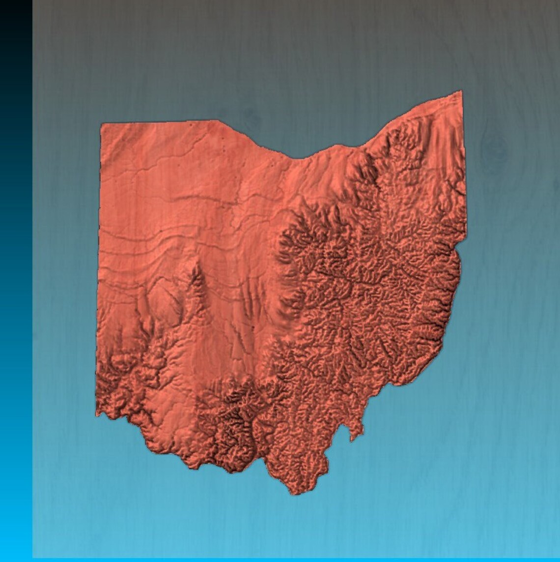 3D STL Model of Ohio, USA for 3D Printing, CNC Woodworking - Etsy
