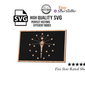 Indiana State Flag SVG | CNC Laser Cut File, Wood Wall Art, Glowforge ...