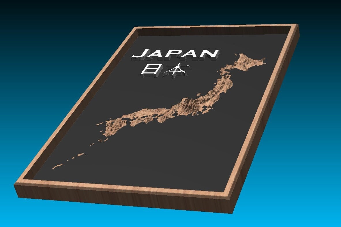 3D STL Model of Japan for 3D Printing, CNC Woodworking - Etsy