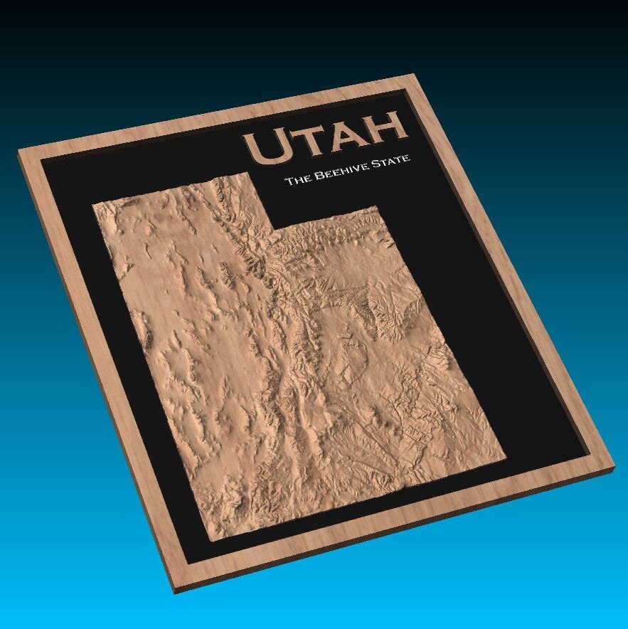 3D STL Model of Utah, USA for 3D Printing, CNC Woodworking - Etsy