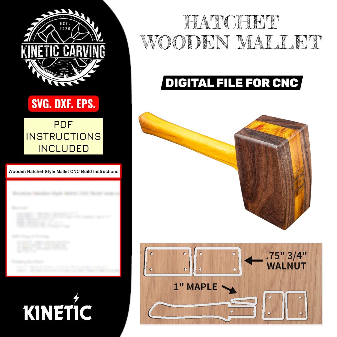 Wooden Mallet SVG | CNC Laser Cut File, Wood Wall Art, Glowforge ...
