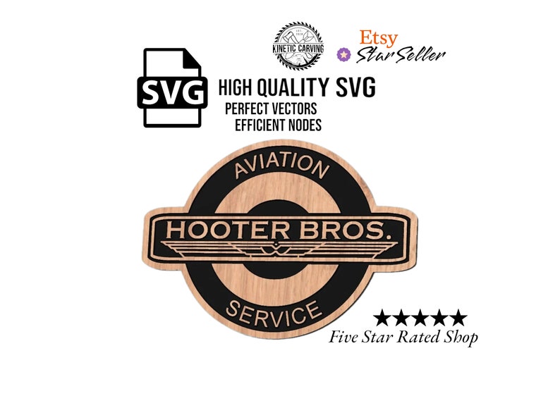 Hooter Bros Military Patch SVG | CNC Laser Cut File, Wood Wall Art ...