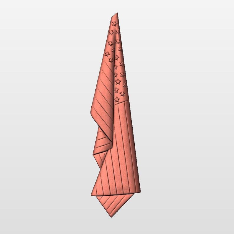 Draped American Flag STL | Patriotic 3D CNC Relief File, Woodworking ...