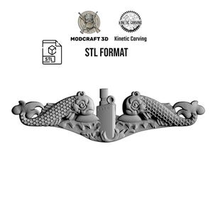 Navy Submarine Dolphins Insignia STL | Military 3D CNC Relief File ...