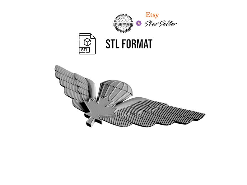 Canadian Military Jump (airborne) Wings, for STL | 3D CNC Carving File ...