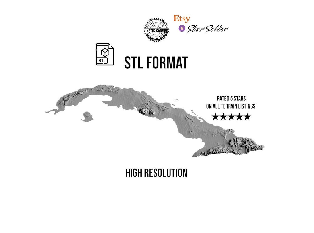 Cuba Terrain STL File: 3D Topographic Map (digital Download) - Etsy