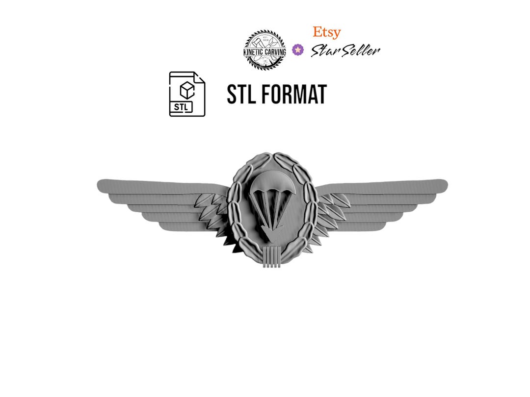 3D STL Model of German Military Jump (airborne) Wings, for 3D Printing ...