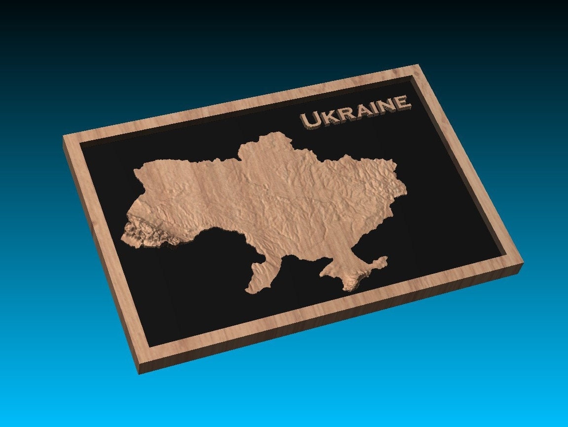 3D STL Model of Ukraine for 3D Printing CNC Woodworking - Etsy