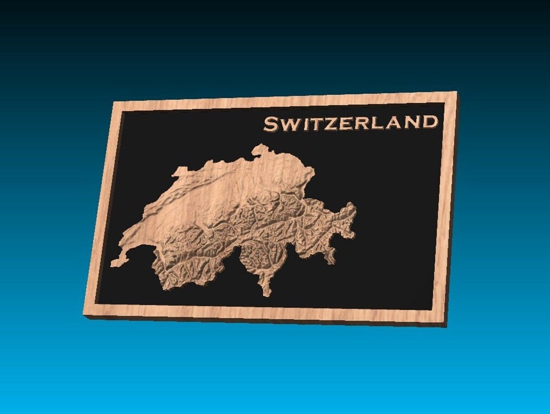 3D STL Model of Switzerland for 3D Printing, CNC Woodworking - Etsy