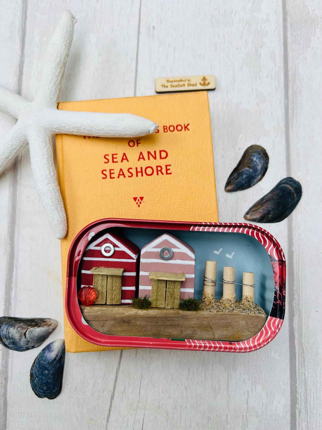 Sardine Tin Diorama | Sardine Tin | Coastal Art | Driftwood Scene ...