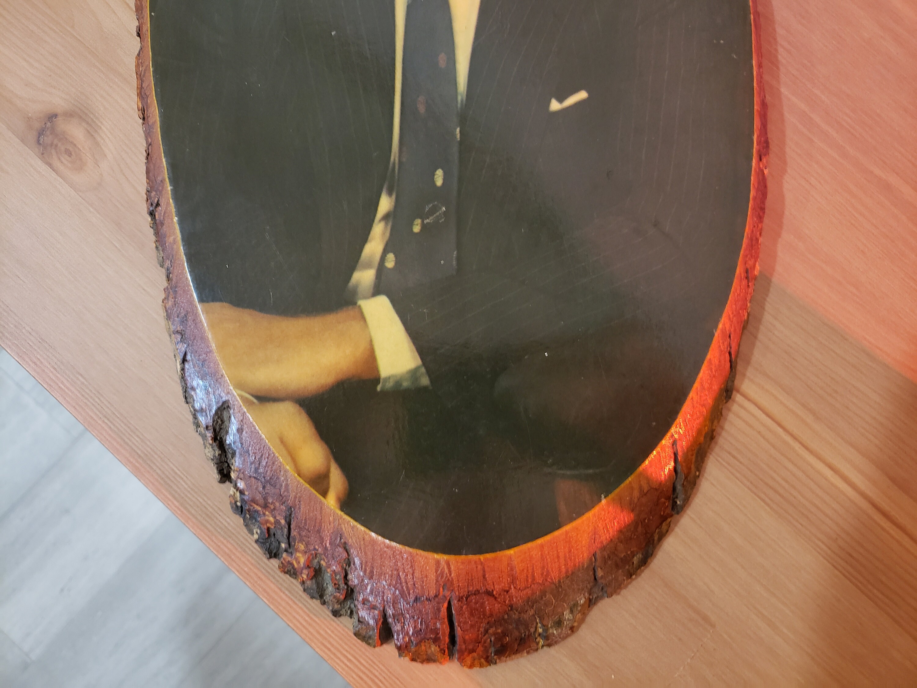Vintage 60's John F. Kennedy Wood Slice Art Photo Souvenier on Wood. - Etsy