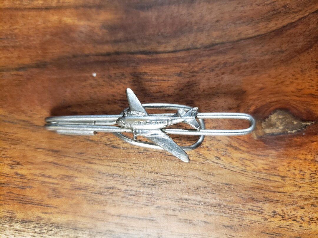 Vintage Aviation Biplane Tie Clip - Etsy