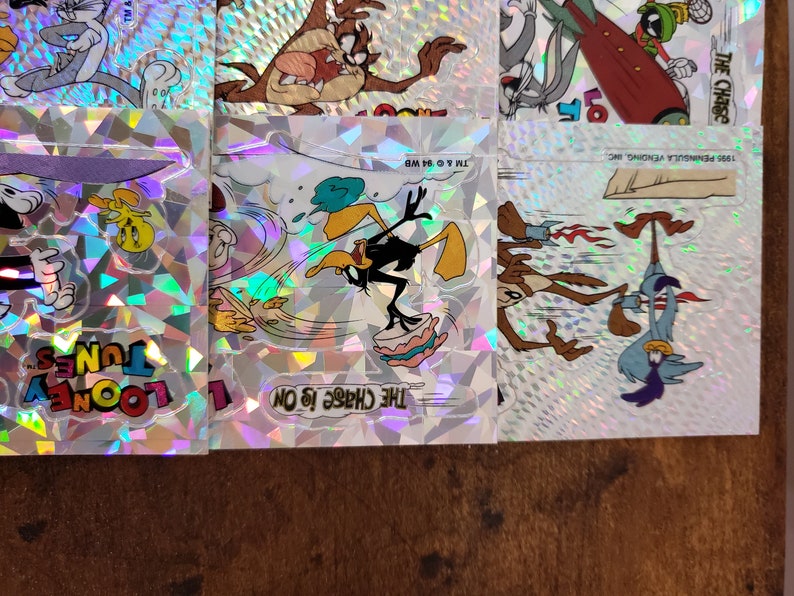 1994 Holographic Looney Tunes Vending Machine Decal Sticker Sheet - Etsy