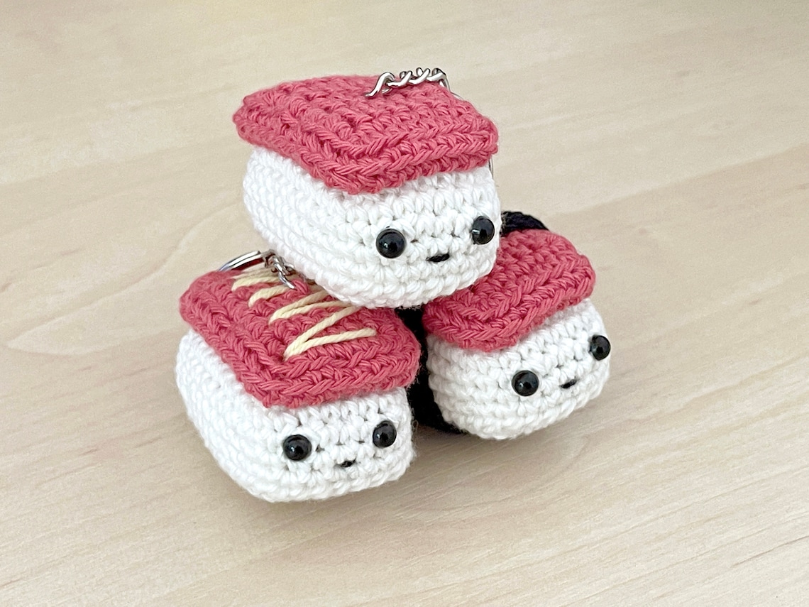 Crochet Sushi Keychain Kawaii Food Plush Amigurumi Plushie - Etsy