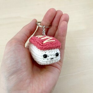 Crochet Sushi Keychain, Kawaii Food Plush, Amigurumi Plushie, Salmon ...
