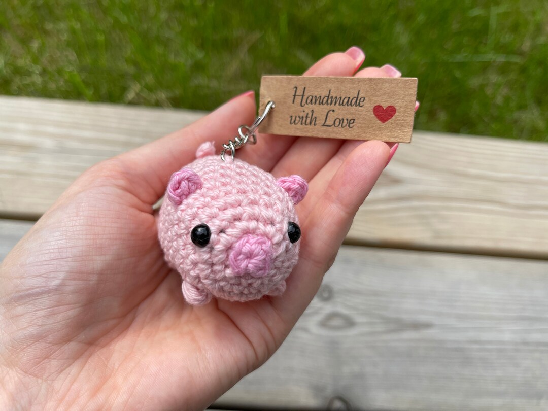 Pig Keychain Plush Keyring Amigurumi Toy Kawaii Charm - Etsy