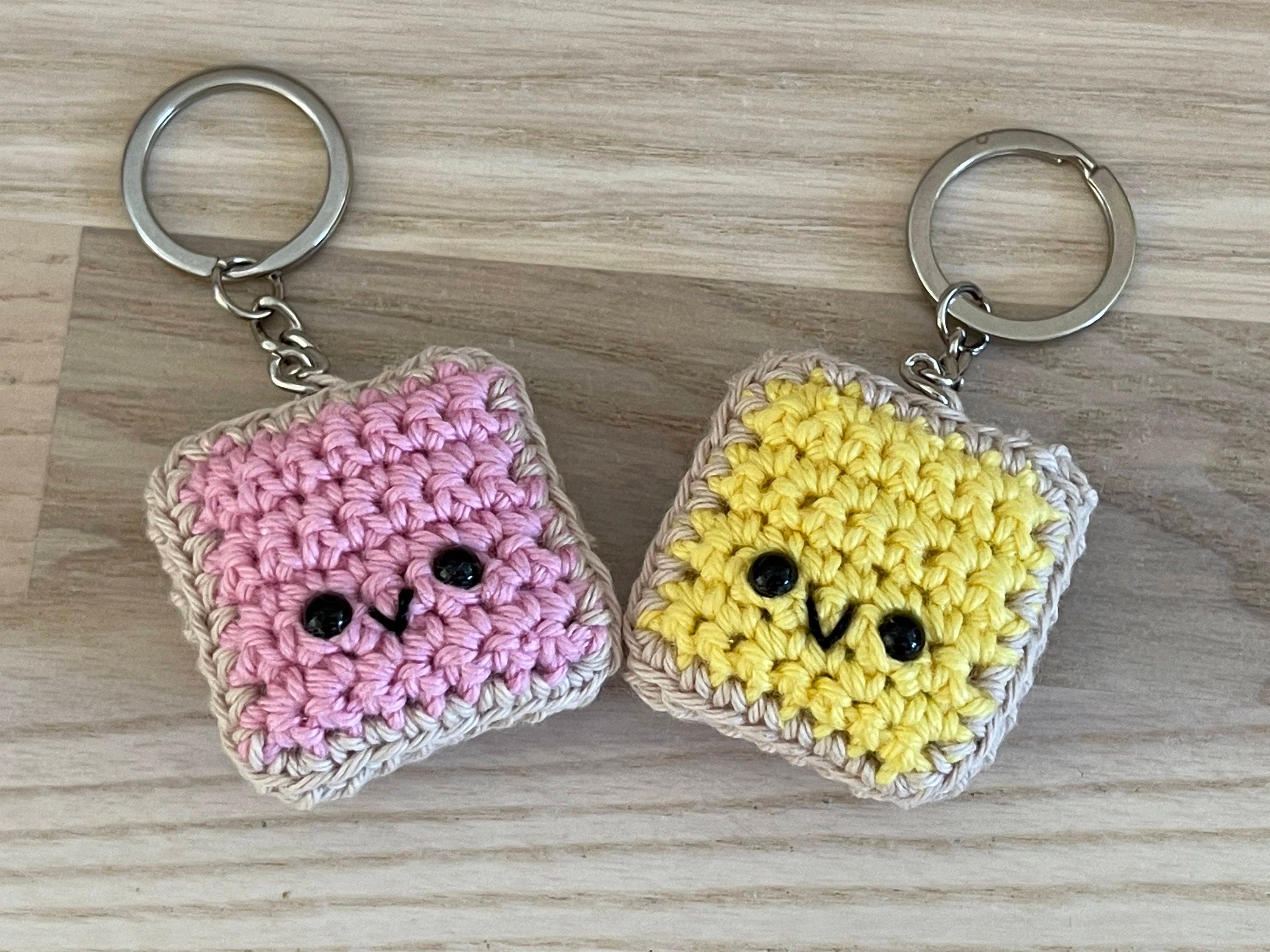 Toast Amigurumi Keychain Crochet Key Ring Handmade Gift | Etsy