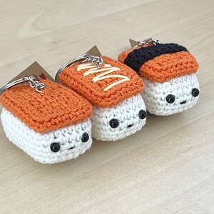 Crochet Sushi Keychain, Kawaii Food Plush, Amigurumi Plushie, Salmon ...