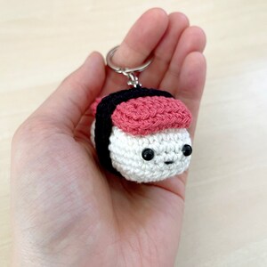 Crochet Sushi Keychain, Kawaii Food Plush, Amigurumi Plushie, Salmon ...