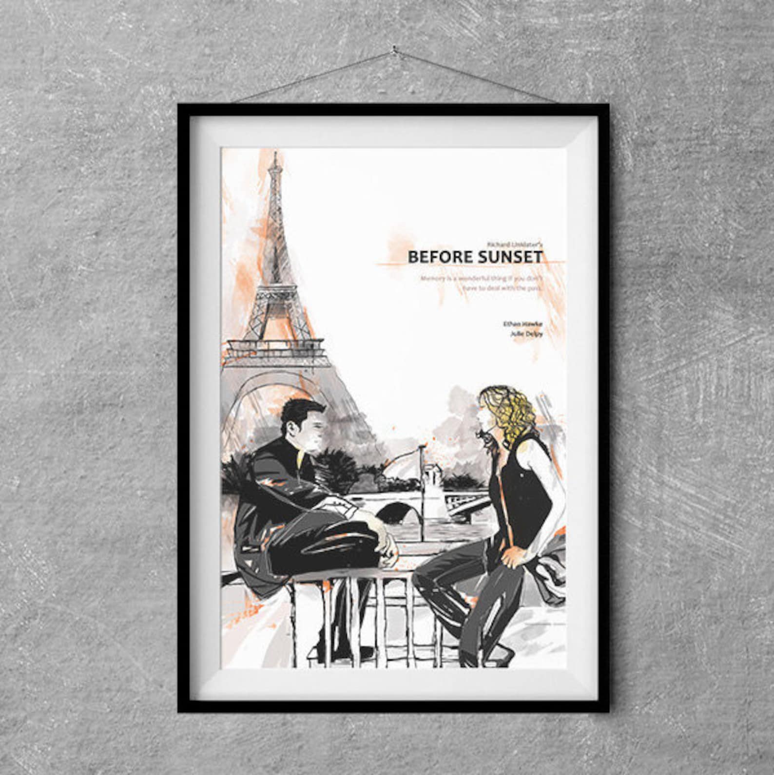 Before Sunset Alternative Movie Poster - Original Illustration - Etsy