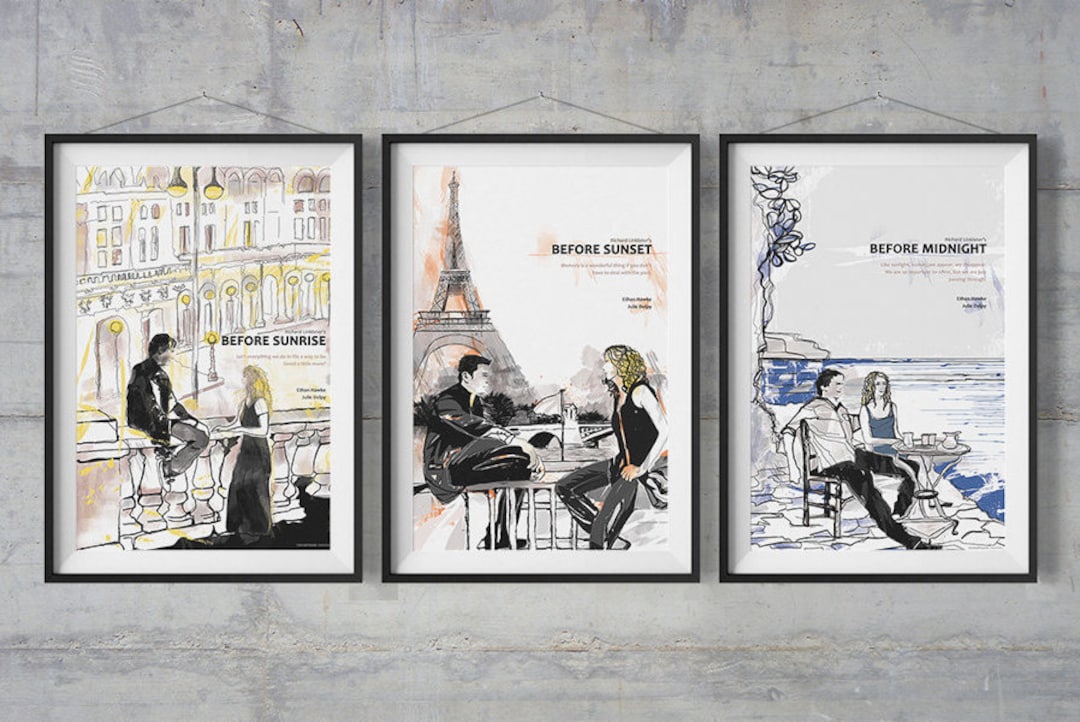 The Before Trilogy - Poster Set of 3 Before Movies - Illustration ...