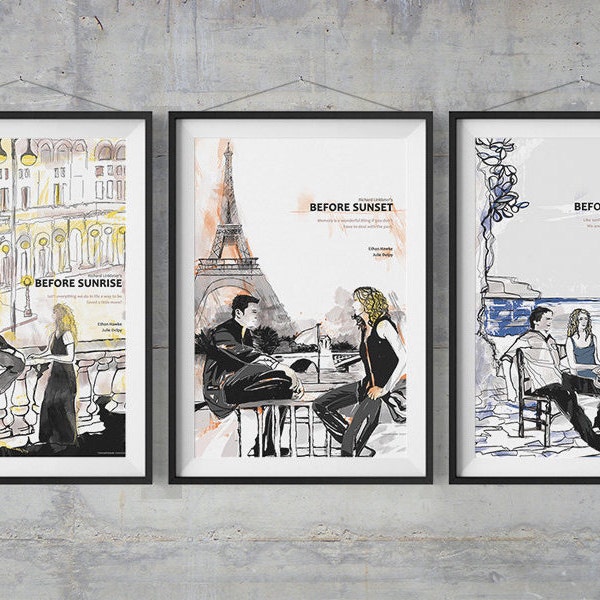 Before Sunset Alternative Movie Poster Original Illustration - Etsy
