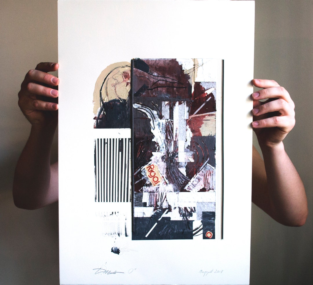 Monotype "o" Original Art Print, Collage, Mixed Media, Drawing ...