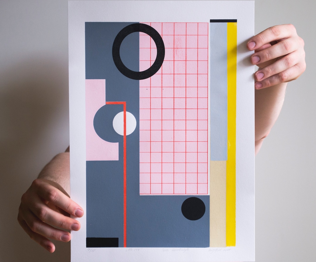 Screen Print No 134. Geometric Art Prints, Original Artwork, Minimalist ...