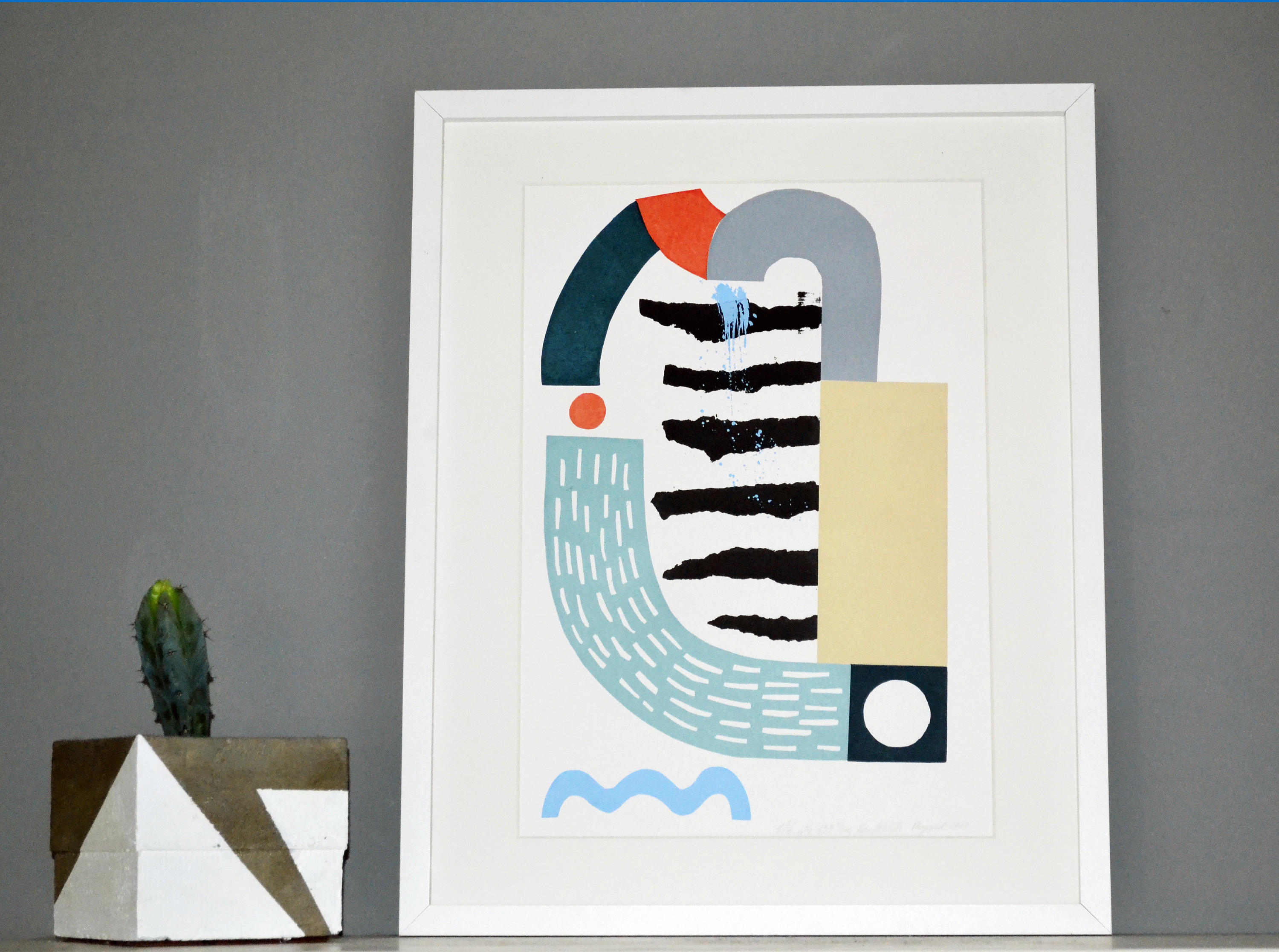 Wall Art for Kids, Abstract Screen Print, Sea Theme Nursery, Decor ...