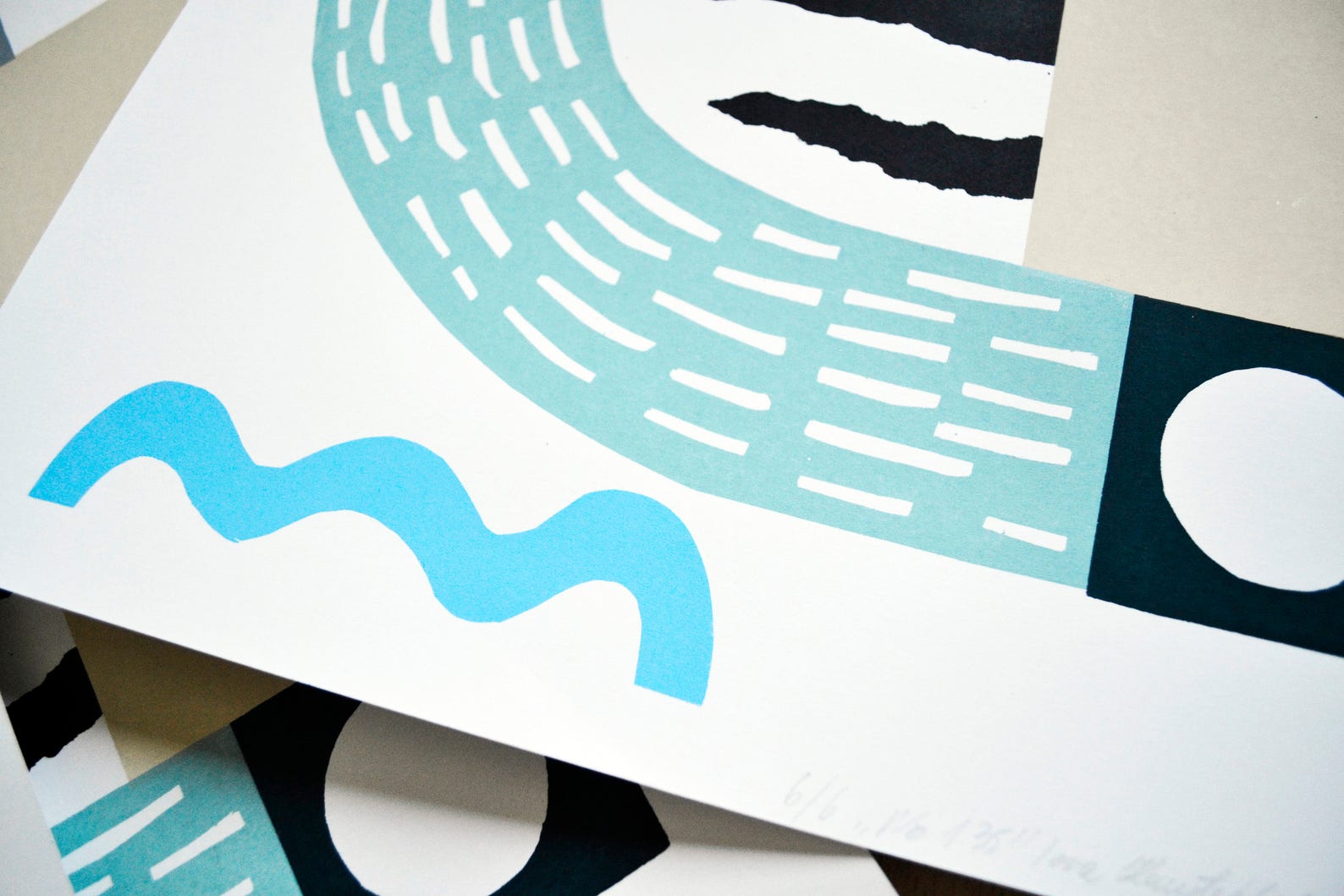 Wall Art for Kids, Abstract Screen Print, Sea Theme Nursery, Decor ...