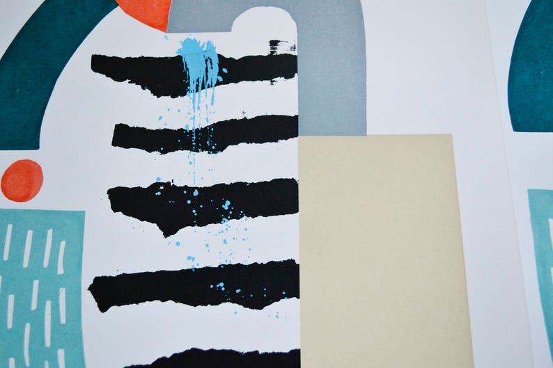 Wall Art for Kids, Abstract Screen Print, Sea Theme Nursery, Decor ...