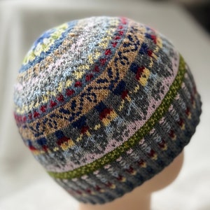 Handknit Fair Isle Hat Merino Fair Isle Beanie Knit Hat Unisex Knit Beanie Knit Accessorie Scull ...