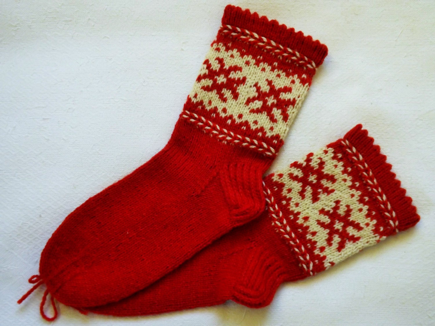 Knit Socks Wool Socks Red Wool Socks Knit Socks Women Warm Socks Pure ...