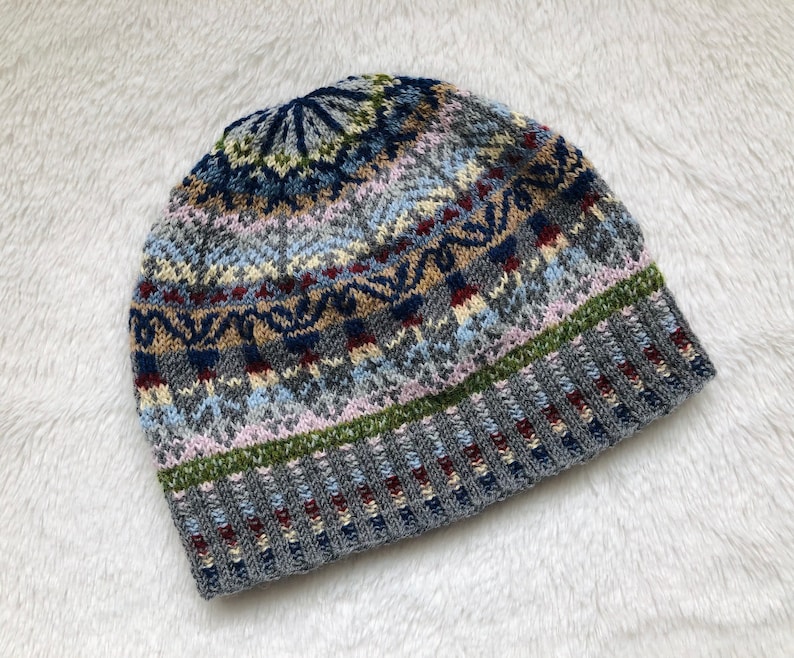 Handknit Fair Isle Hat Merino Fair Isle Beanie Knit Hat Unisex - Etsy