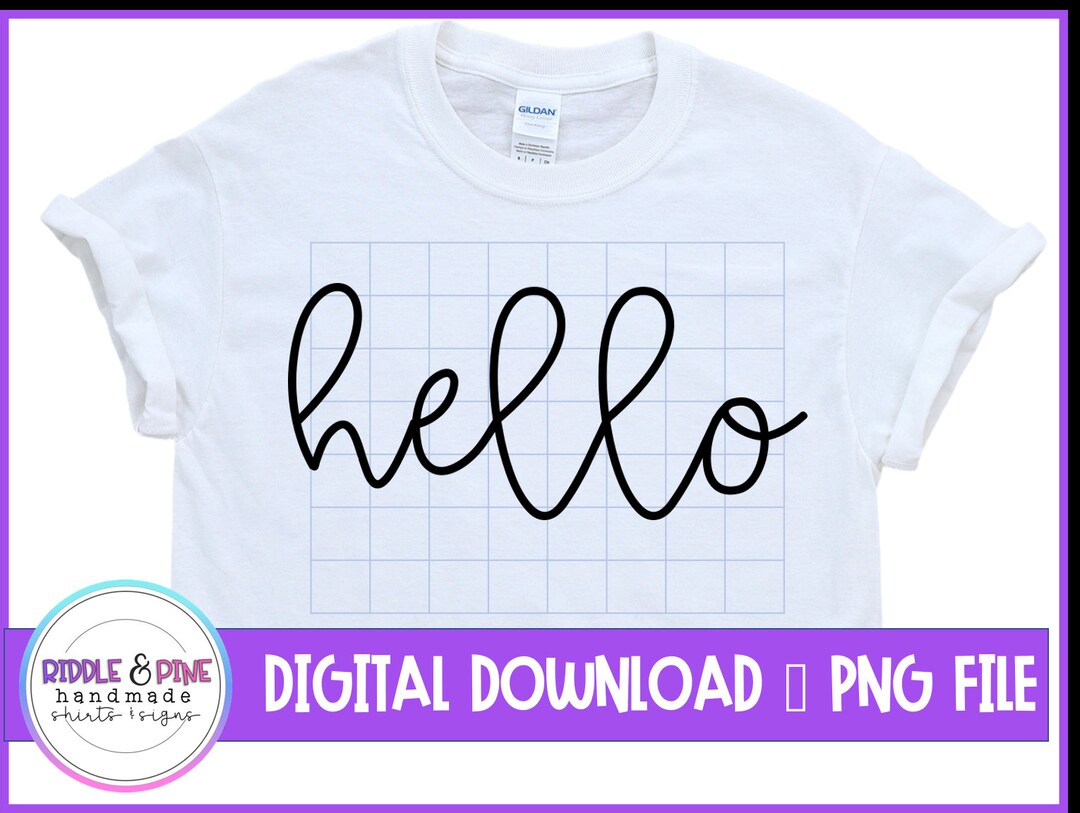 Hello INSTANT DOWNLOAD png Sublimationsdatei download - Etsy.de