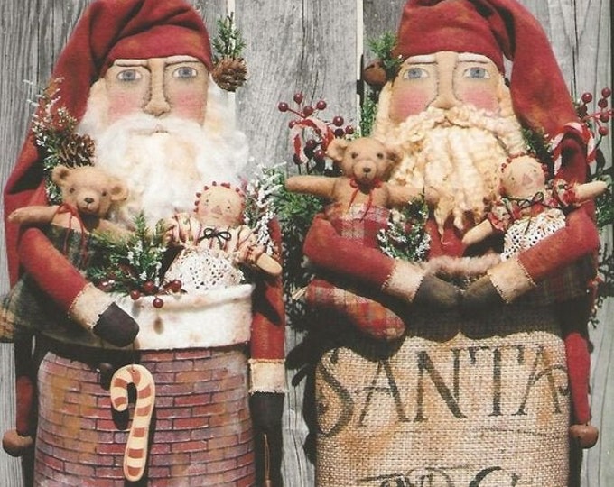 Santa Sacks primitive Santa PATTERN HHF470 - Etsy