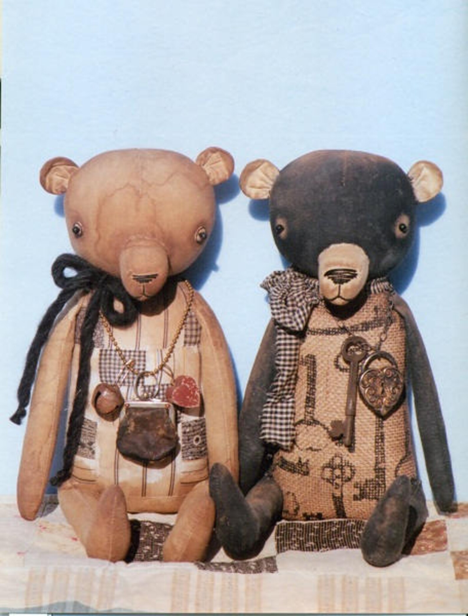 Primitive Keepsake Teddy Bears -primitive Cloth Teddy Bear PATTERN ...
