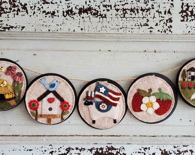 Where the Sun Shines Wool Applique Banner PATTERN SCH202 - Etsy