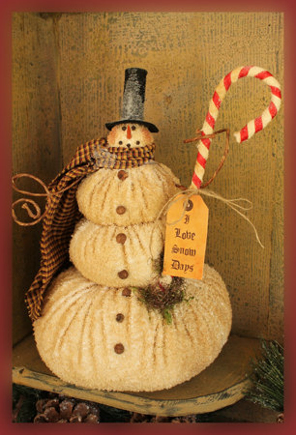 Primitive Snowman PATTERN Mr Frost D Cane CF 876 | Etsy