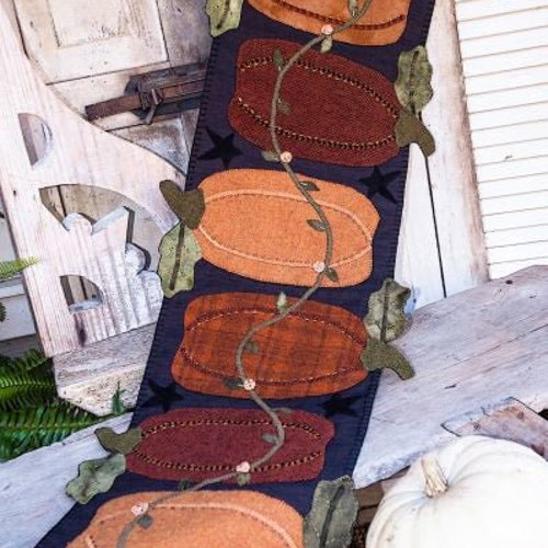 Nature's Gift Wool Applique Table Runner PATTERN - Etsy