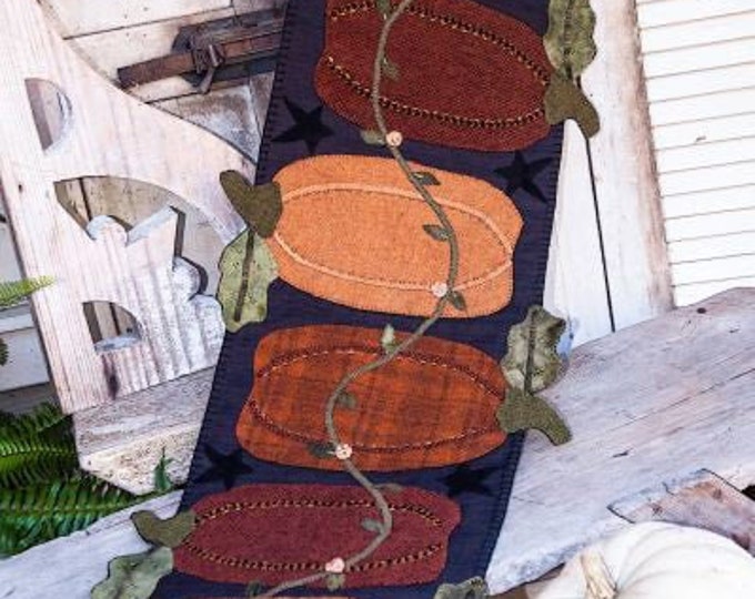 Pumpkin Harvest Wool Applique Table Runner PATTERN HTH325 - Etsy
