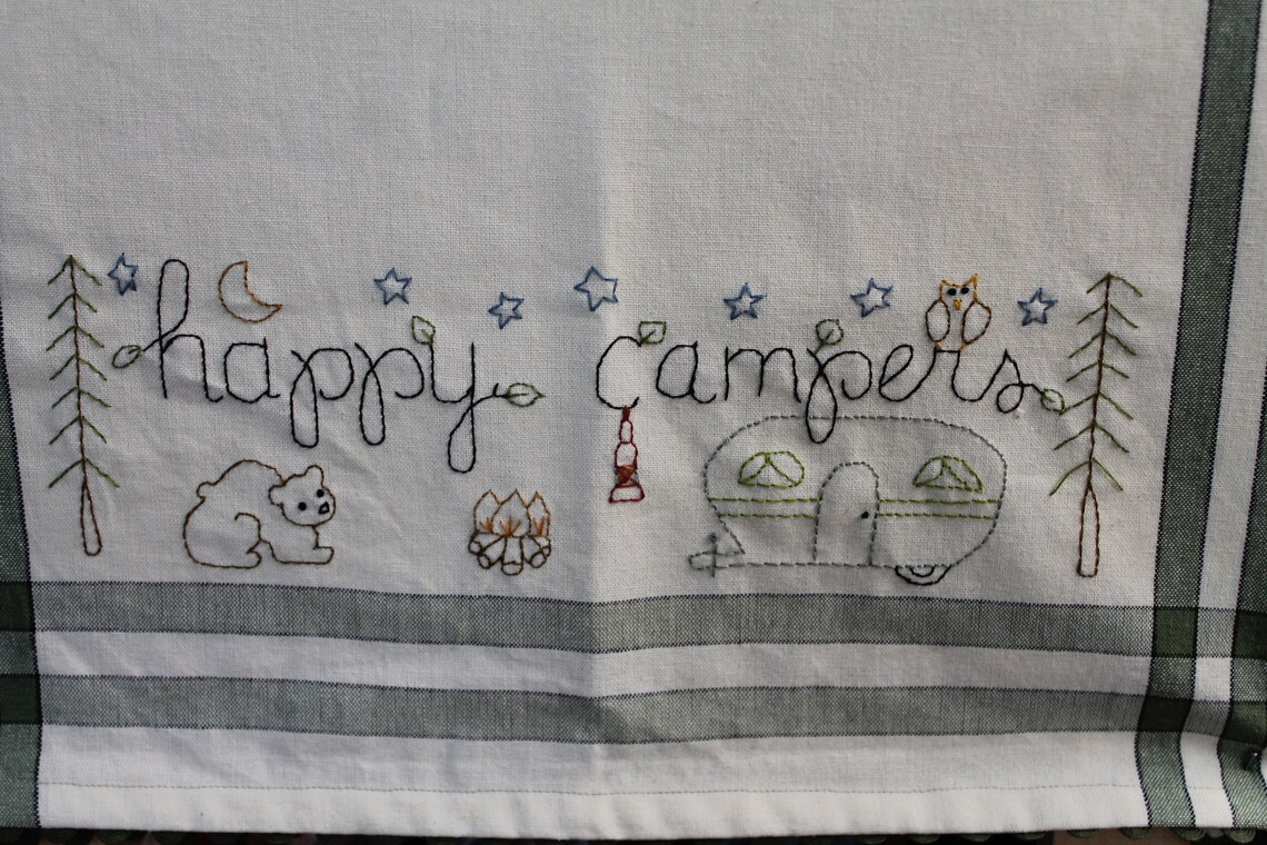 Happy Camper -hand Embroidery PATTERN AND KIT - BRK258 - Etsy