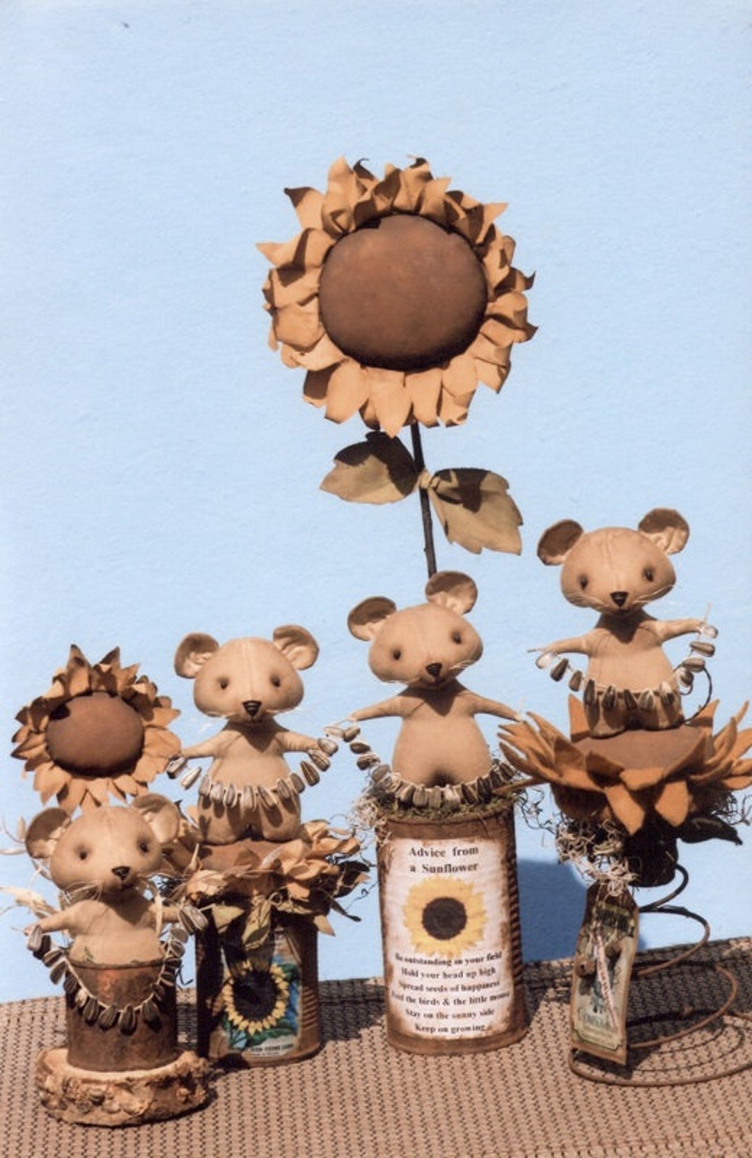 Fun in the Sun(flower) - Primitive Mouse PATTERN - HHF367 - Etsy