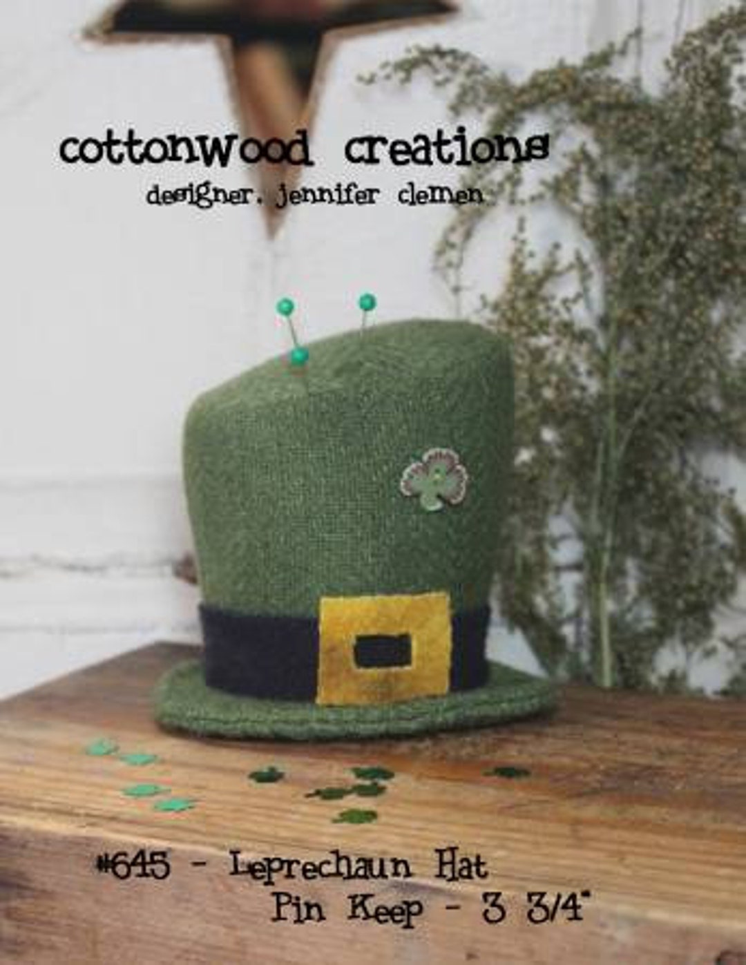 Leprechaun Hat - Whimsical Pin Keep PATTERN CWC645 - Etsy