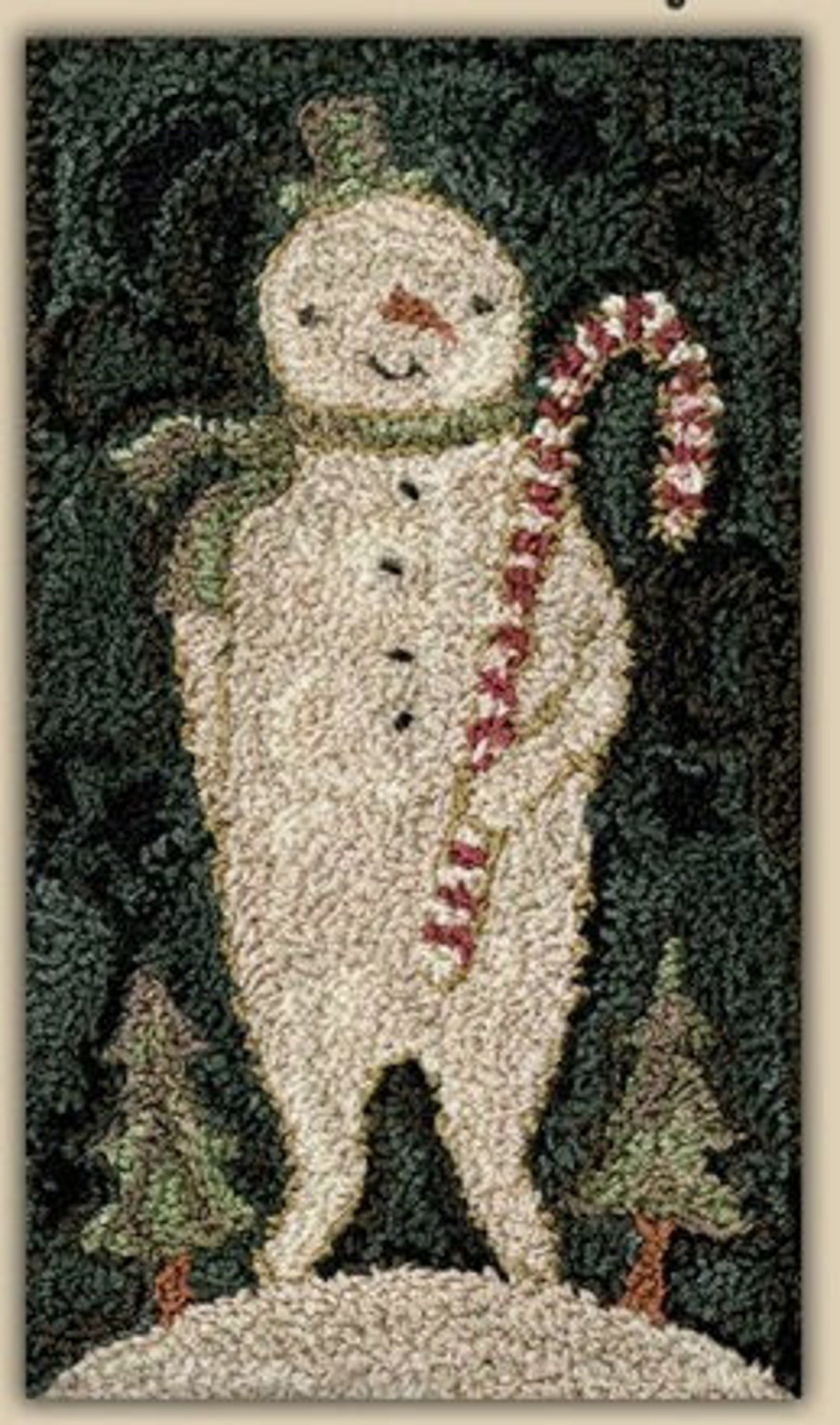 Candy Cane Snowman Punchneedle PATTERN TK119 - Etsy