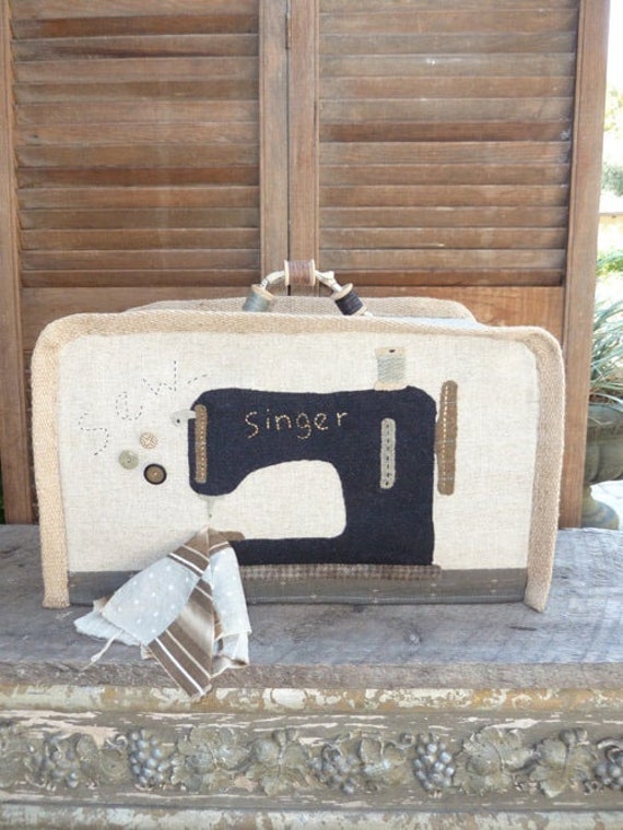 Sewing Machine Cover Primitive Wool Applique PATTERN HTH321 - Etsy